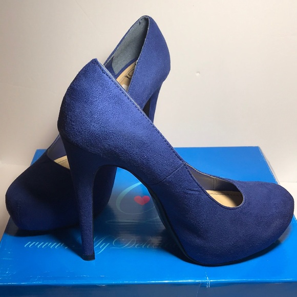Delicious | Shoes | My Delicious Shoes Twilight Blue Heels Sz 65 Euc ...